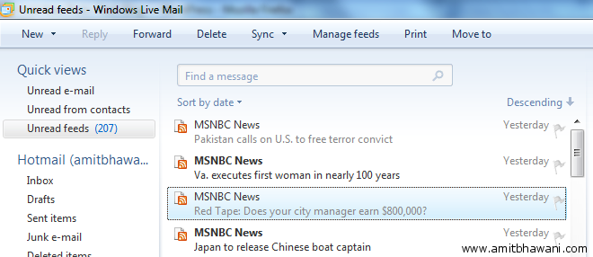 Replace Microsoft Feeds under Windows Live Mail with Custom Feed URL ...